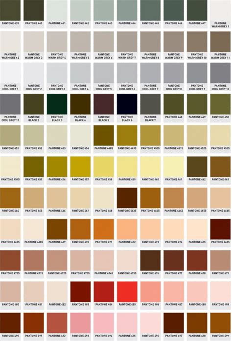 Brown Pantone Color Chart