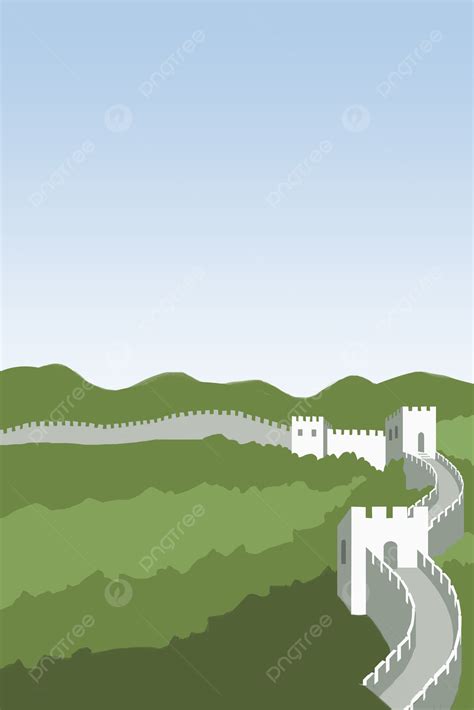 손으로 그려진 멋진 벽 아키텍처 포스터 배경 손으로 그린 단순한 만리장성 빌딩 어트랙션 장엄한 녹색 식물 포스터 배경 배경 배경 화면 및 일러스트 무료 다운로드 Pngtree