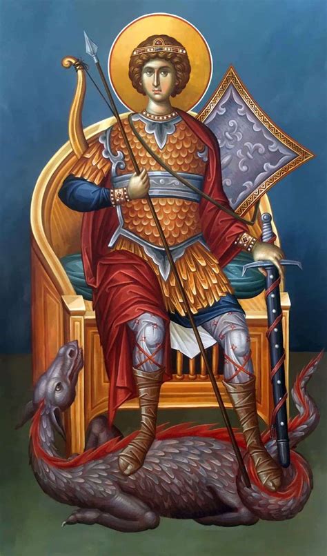 Άγιος Γεώργιος ο Τροπαιοφόρος ο Μεγαλομάρτυς αγιογράφος Δημήτρης Μανιάτης Saint George The