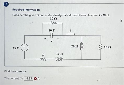 Solved Required Information Consider The Given Circuit Under Chegg