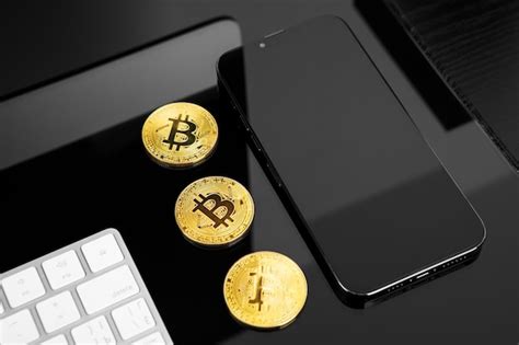 Premium Photo Mockup Pay With Bitcoin Woman With Mobile Phone And