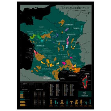 LA FRANCE DES VINS CARTE A GRATTER IDÉE CADEAU
