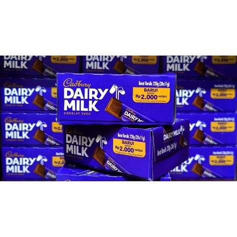 Jual Cadbury Dairy Milk Cokelat Susu Kemasan Box 20pcs 11gr Shopee