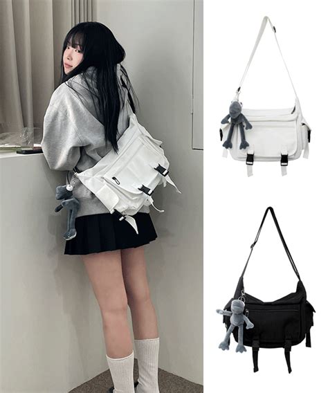 초특가당일출고💕 데일리 코튼 포켓 키링 메신저백 크로스백 에이블리