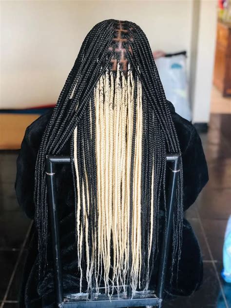 Knotless Braids Box Braids Hairstyles For Black Women Peekaboo Hair