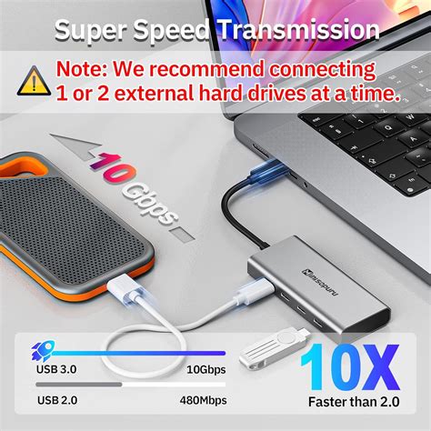 Minisopuru Divisor USB C Hub USB C de puertos para portátil solo transferencia de datos no