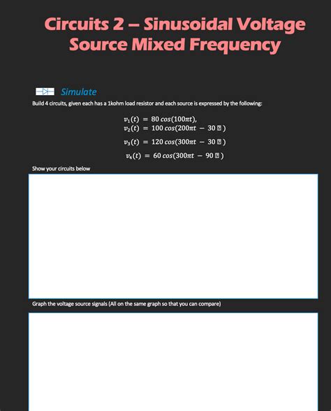 Solved Circuits Sinusoidal Voltage Source Mixed Chegg