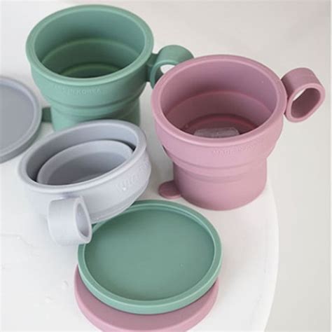 파스텔 실리콘 접이식 컵 오너클랜