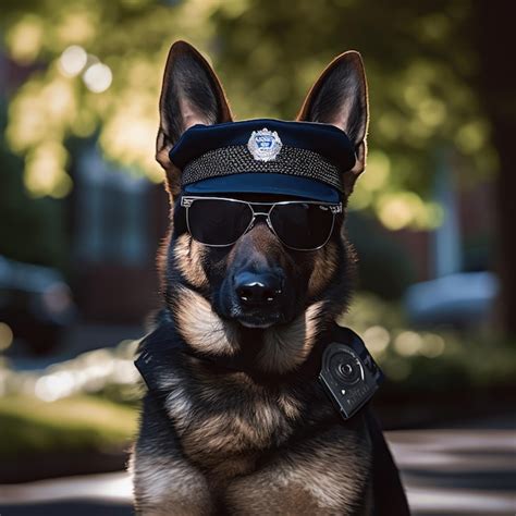 Premium Photo A Happy Cute Dog As A Police Officer