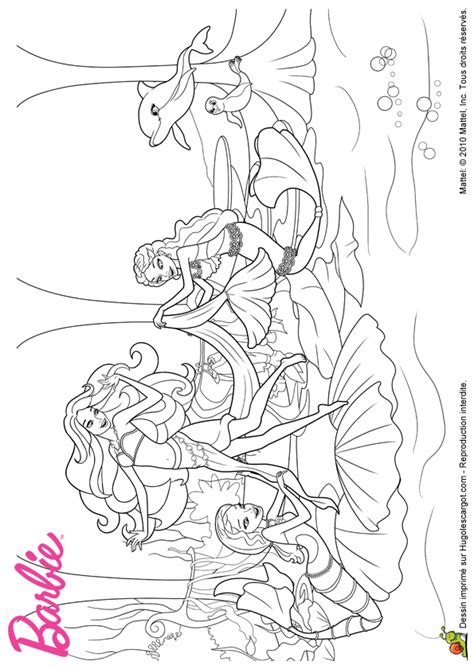 dessin à colorier barbie sirene imprimer