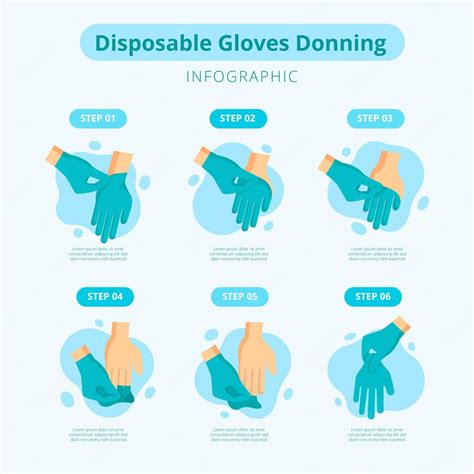 Free Vector Disposable Gloves Donning Infographic