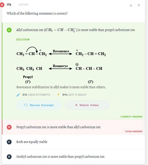 X 172 25391 Which Of The Following Statement Is Correct A Allyl