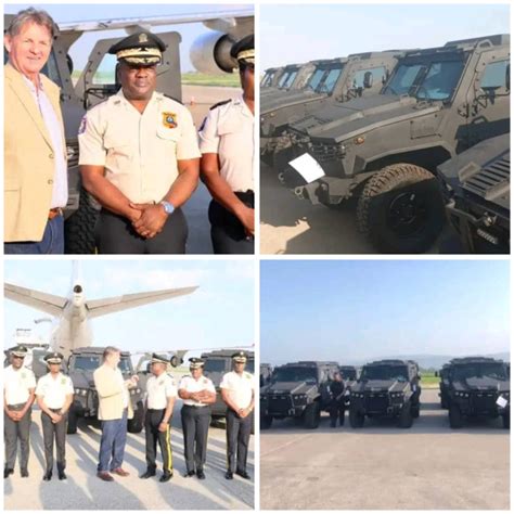 Port au Prince La Police Nationale dHaïti a reçu dix 10 véhicules
