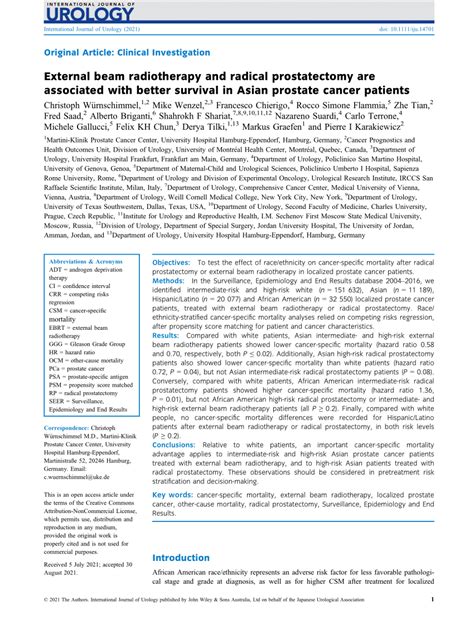 Pdf External Beam Radiotherapy And Radical Prostatectomy Are