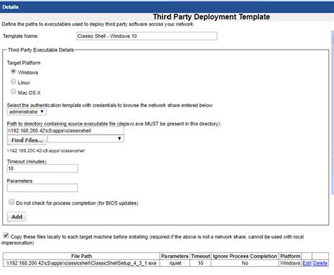 Deploying Classic Shell Setup