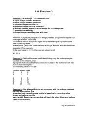 C Lab Exercises Input Output And Calculation Course Hero