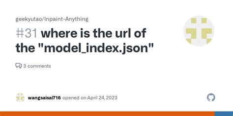 Where Is The Url Of The Modelindexjson · Issue 31 · Geekyutao