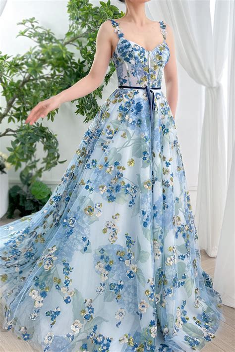 Missjophiel Straps V Neck Corset Floral Embroidery Dress