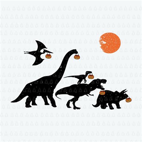 Halloween Dinosaur Funny T Rex Pumpkin Halloween Dinosaur Svg