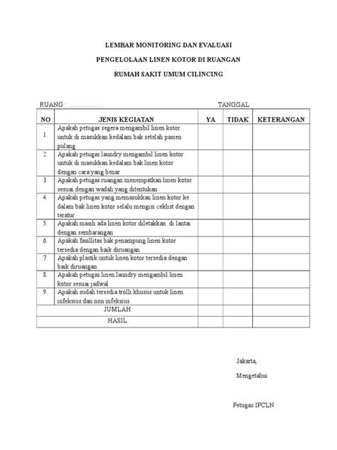 Contoh Format Laporan Kegiatan Monitoring Dan Evaluas