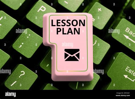 Sign Displaying Lesson Plan Word For A Teachers Detailed Description