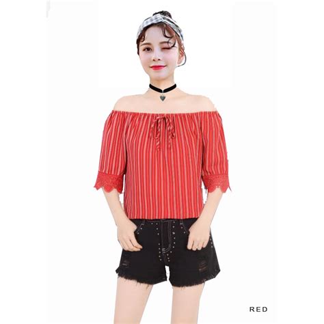 Women Summer Sexy Women Off Shoulder Tops Blouse Random Color Shopee Philippines