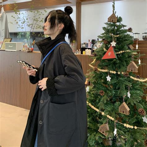 블랙 당배 겨울 양면 하이넥 양털 램스 점퍼 야상 롱 패딩 캐주얼 빈티지 데일리룩