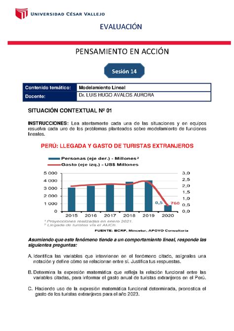 Evaluación Sesión Nº 14 SITUACIÓN CONTEXTUAL Nº 01 INSTRUCCIONES Lea