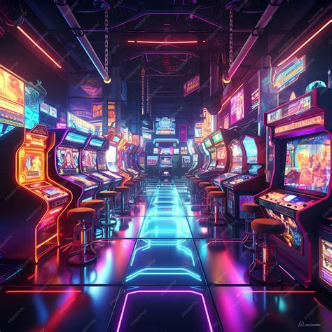 Premium Photo Backdrop Of Retro Arcade Backdrop Arcade Machines