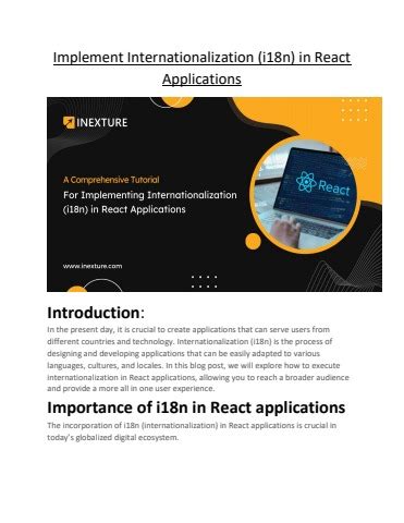 Implement Internationalization I N In React Applications