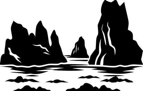 Rocky Coastal Silhouette Art For Tattoos And Design Projects 56214884 Vector Art At Vecteezy