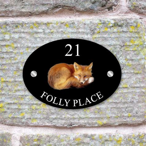Jaf Graphics Personalised Fox House Sign
