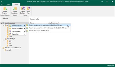 Step 1 Launch Instant Recovery Wizard Veeam Backup Explorers Guide