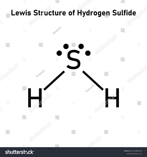 Lewis Structure Hydrogen Sulfide H2s Stock Vector Royalty Free