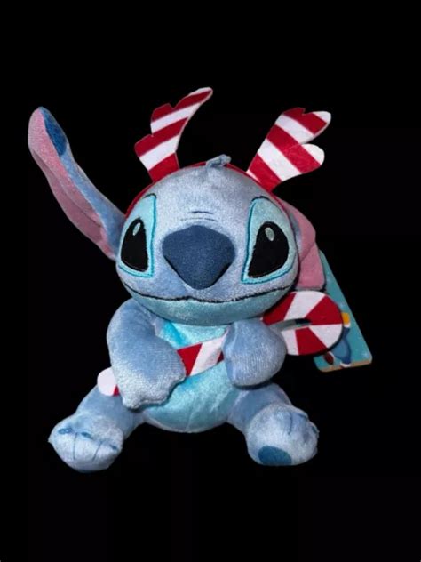 Disney Lilo And Stitch Holiday Plush Cuddly Stuffed Toy 8in Candy Cane