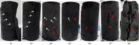 Failure Modes Of Shale Samples With Different Angles White Arrows