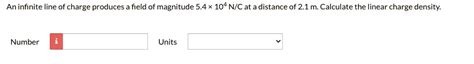 Solved An Infinite Line Of Charge Produces Field Of Magnitude 54 X