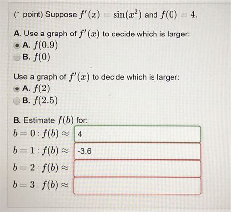 solved 1 a2 and f 0 4 a use a graph of f x to decide