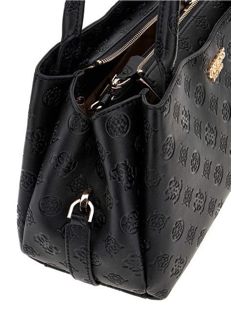 Guess Handbag Phoebe Girlfriend Satchel Bag Black Logo Buy Bags