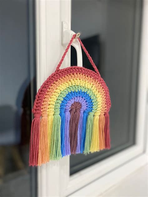 Premade Large Crochet Rainbow Wall Hangers Decoration Etsy