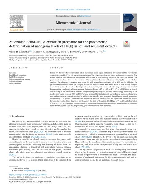 Pdf Automated Liquidliquid Extraction Procedure For The Photometric Determination Of Nanogram
