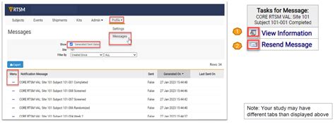 how to view messages and notifications in rtsm veeva product support