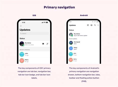 what is the difference between android and ios ui design