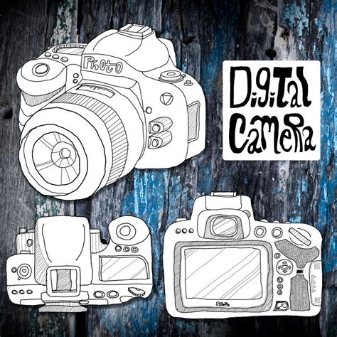 Digital Camera Drawing Sketch Stock Illustration Illustration Of Show