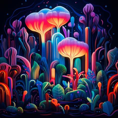 Premium Ai Image Vibrant Patterns Of Neon Radiance