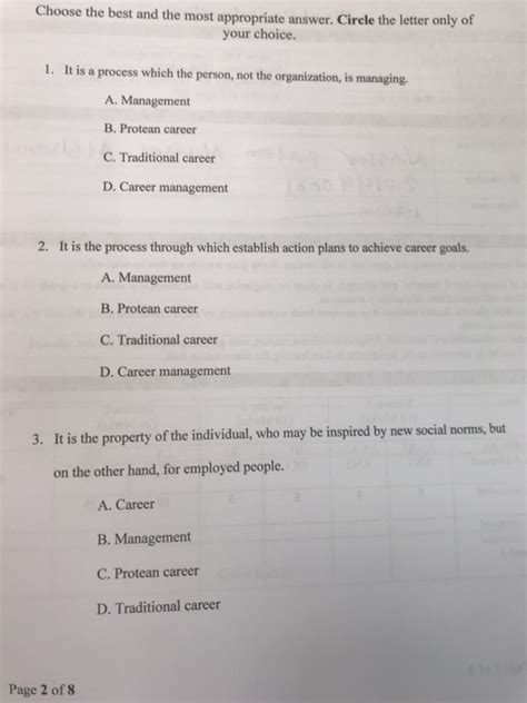 Solved Choose The Best And The Most Appropriate Answer