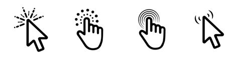 Premium Vector Computer Mouse Click Cursor Black Arrow Icons Set And