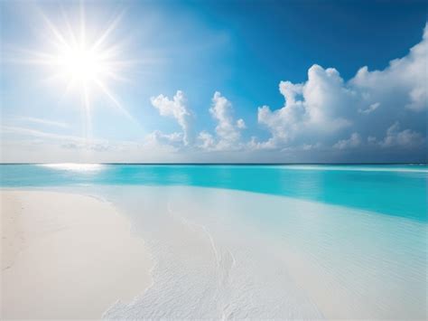 Premium Ai Image Beautiful Tropical Beach With White Sand Palm Trees