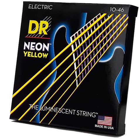 DR Strings NEON Hi Def Yellow SuperStrings Medium Electric Guitar