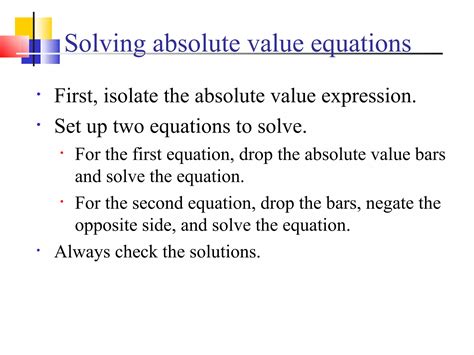 1 7 Solving Absolute Value Equations Part 1 PPT